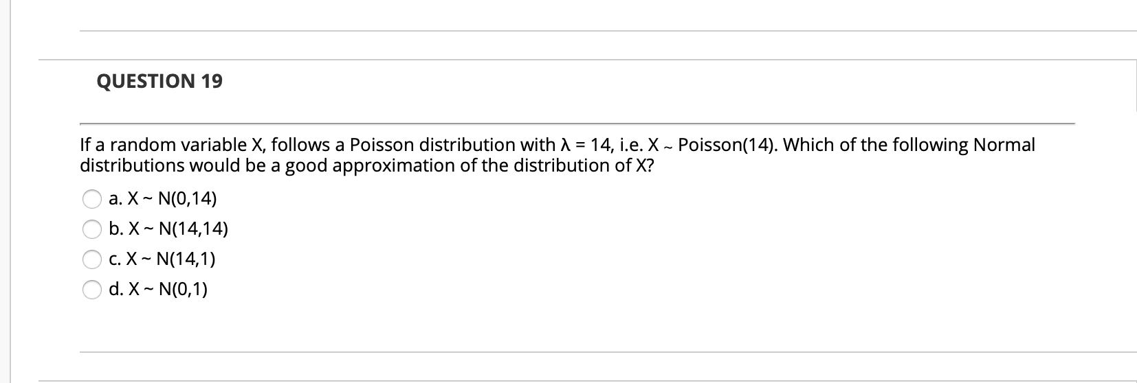 Solved Question 19 If A Random Variable X Follows A Poisson 0577