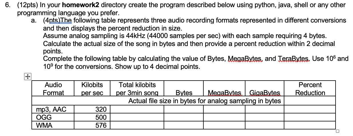 6. (12pts) In your homework2 directory create the | Chegg.com