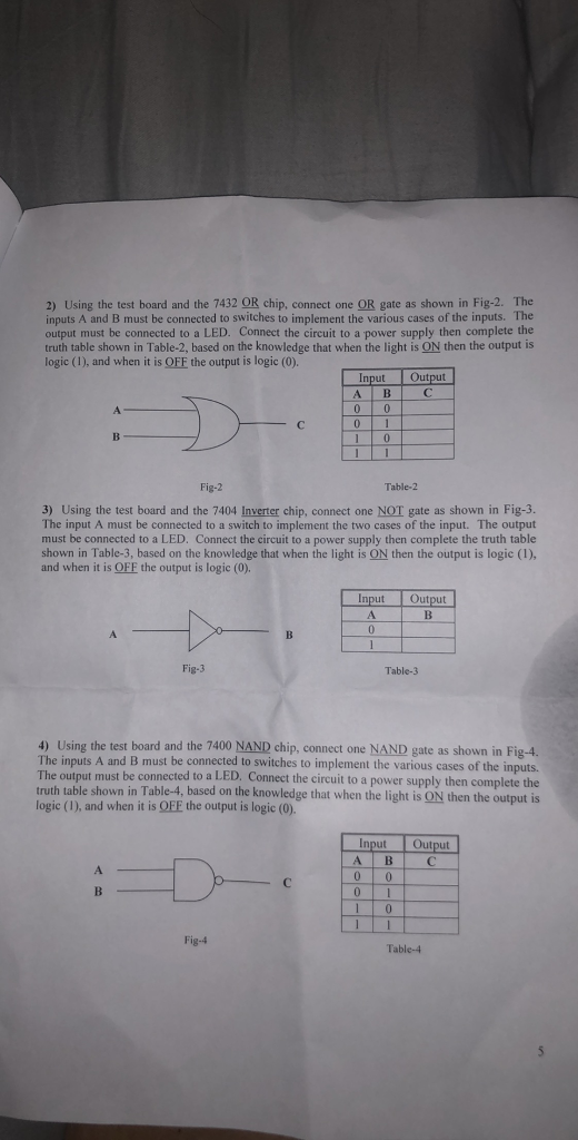 Solved 2) Using the test board and the 7432 OR chip, connect | Chegg.com