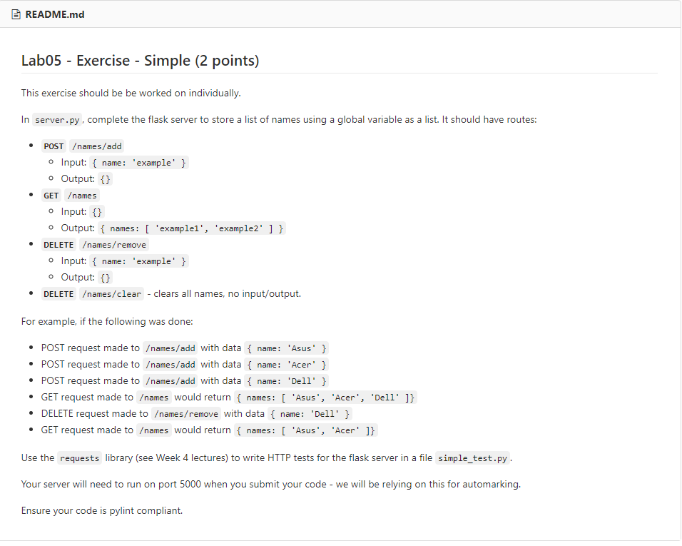 Solved Lab05 - Exercise - Simple (2 points) This exercise | Chegg.com