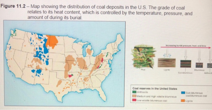 Solved Figure 11.2 - Map showing the distribution of coal | Chegg.com