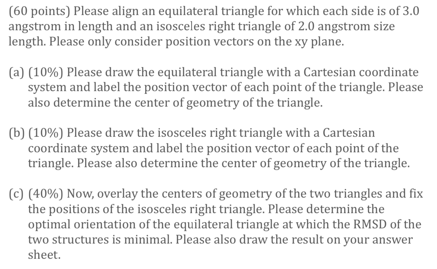 (60 points) Please align an equilateral triangle for | Chegg.com