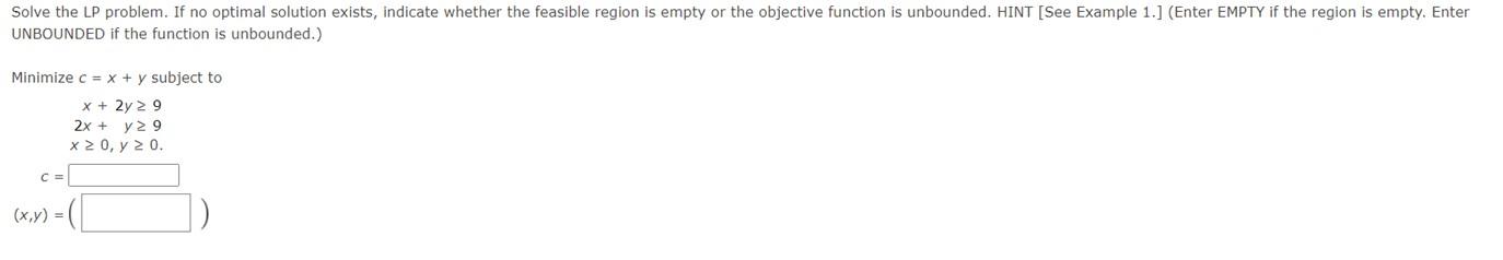 Solved UNBOUNDED if the function is unbounded.) Minimize | Chegg.com