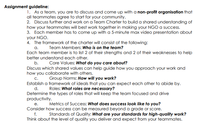 Solved Iment guideline: 1. As a team, you are to discuss and | Chegg.com