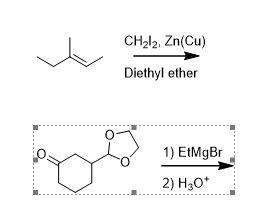 Solved CH2I2,Zn(Cu) Diethyl ether 1) EtMgBr 2) H3O+ | Chegg.com