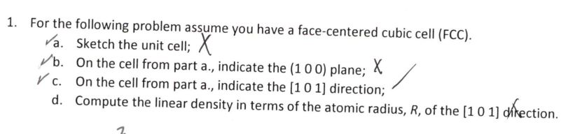 Solved 1. For the following problem assume you have a | Chegg.com