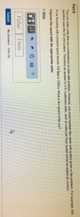 Solved You can enter units that are combinations of units | Chegg.com