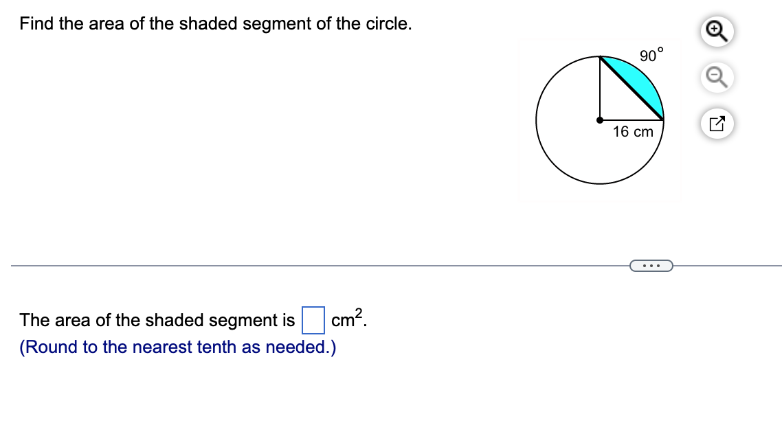 Solved Find the area of the shaded segment of the circle. | Chegg.com