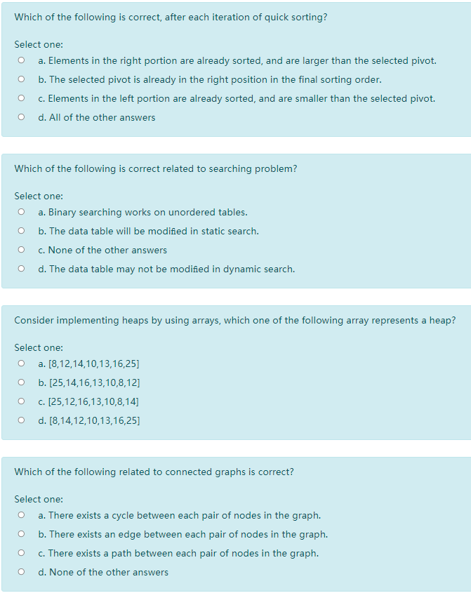 Solved Which of the following is correct, after each | Chegg.com