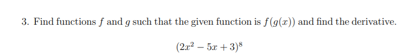 Solved 3. Find functions f and g such that the given | Chegg.com