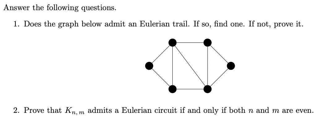 Solved Answer the following questions. 1. Does the graph | Chegg.com