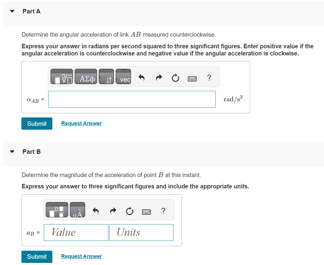 Solved At a given instant the slider block A is moving to | Chegg.com