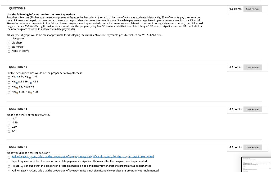 Solved 0.5 points Save Answer QUESTION 9 Use the following | Chegg.com