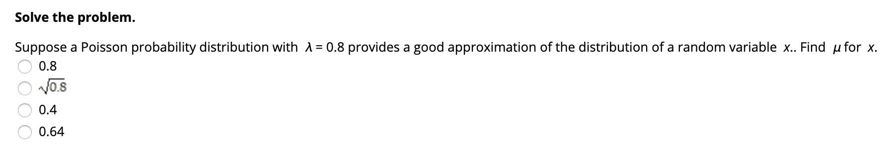 Solved Solve the problem. Suppose a Poisson probability | Chegg.com