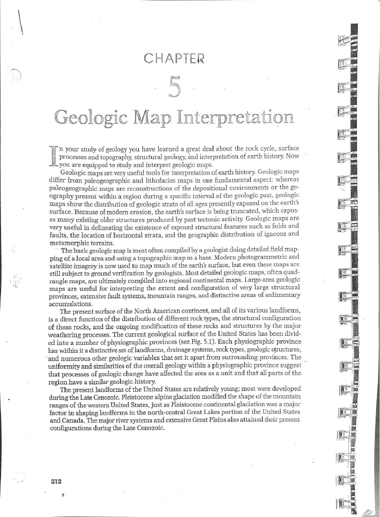 Solved: CHAPTER Geologic Map Interpretation N Your Study O... | Chegg.com