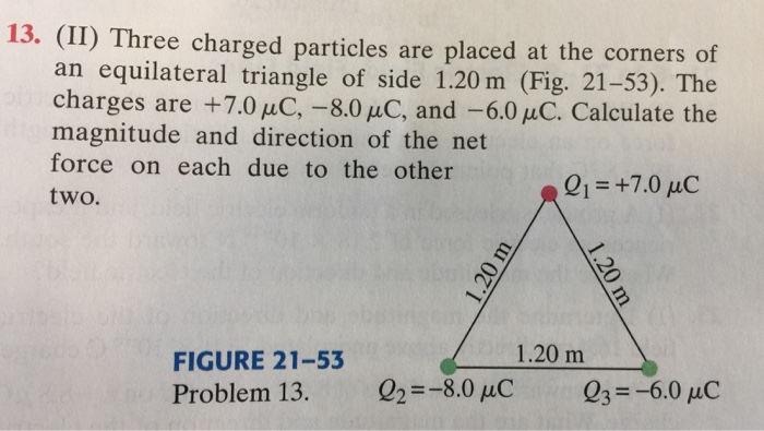 Solved Three charged particles are placed at the corners of | Chegg.com