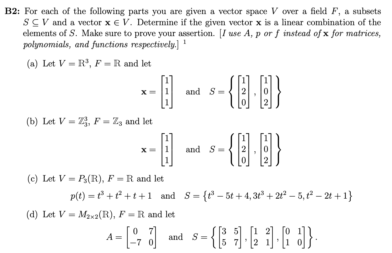 Solved For each of the following parts you are given a | Chegg.com