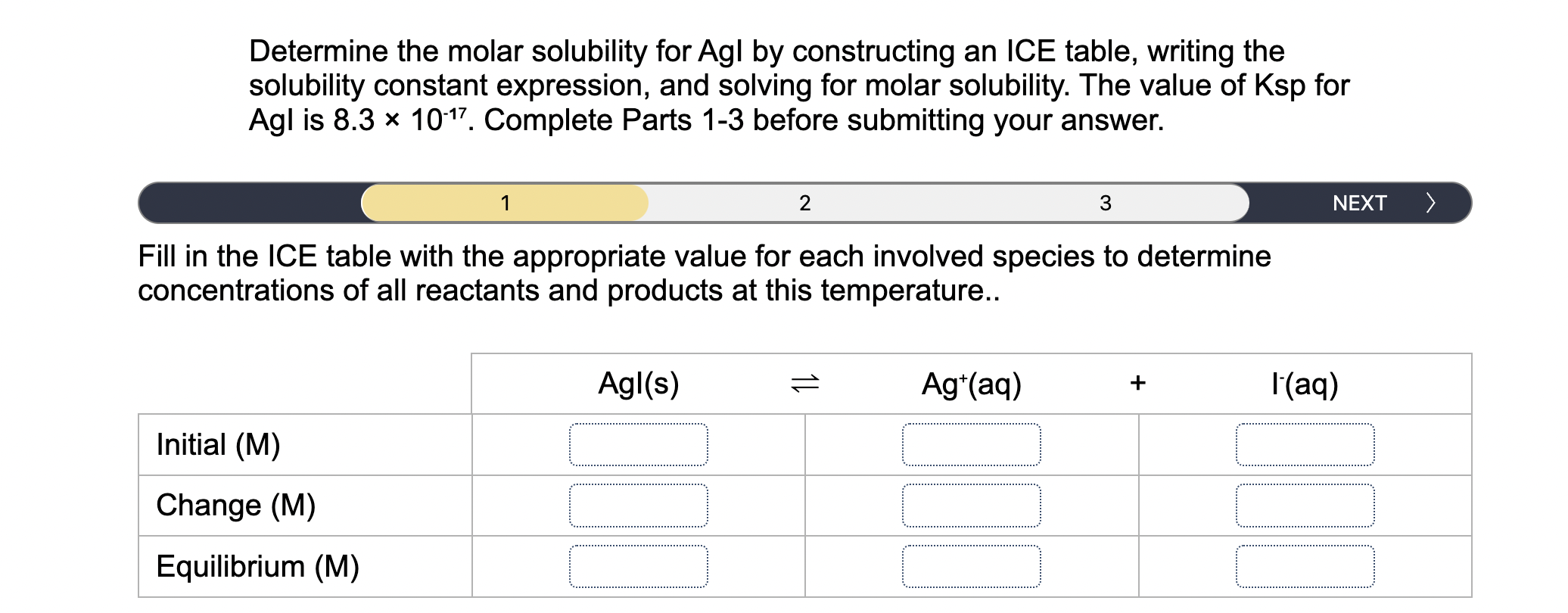 Determine the molar solubility for Agl by | Chegg.com