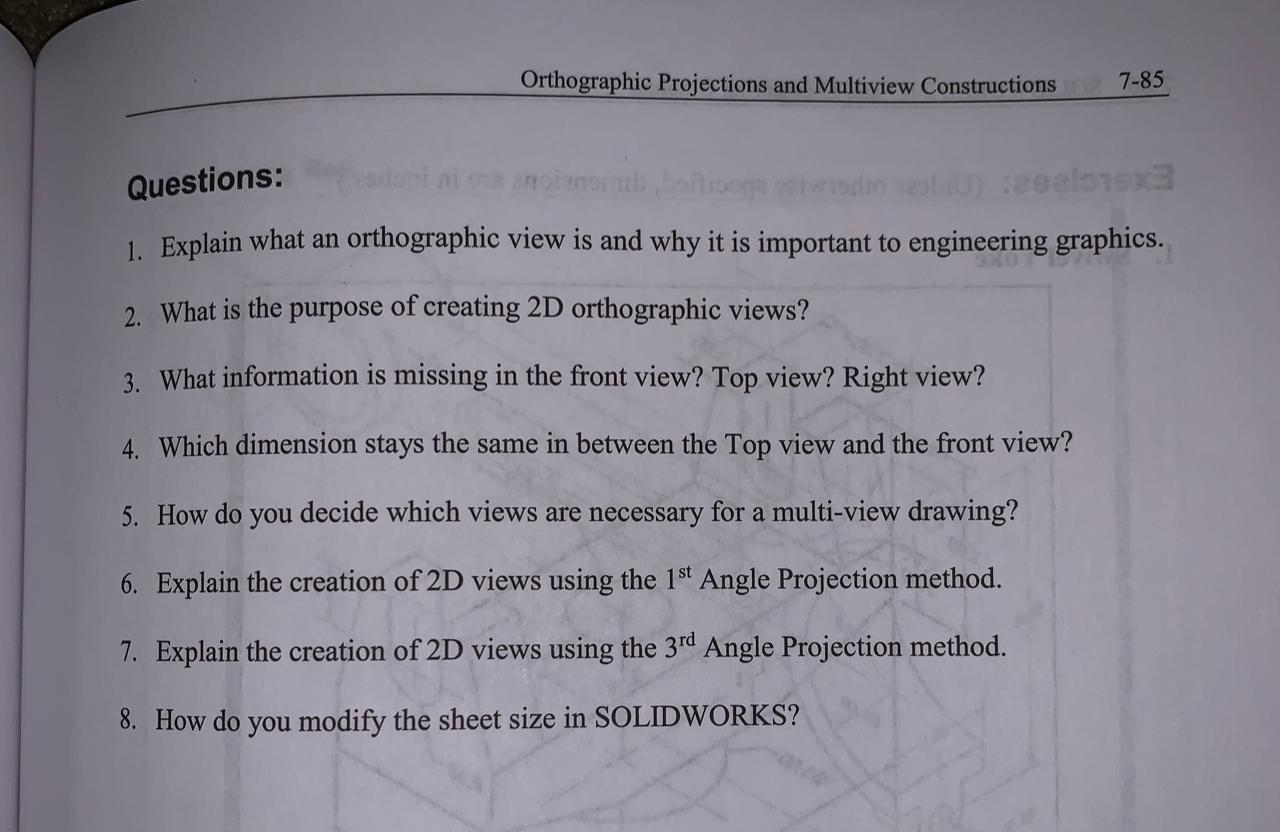 Solved Orthographic Projections and Multiview Constructions | Chegg.com