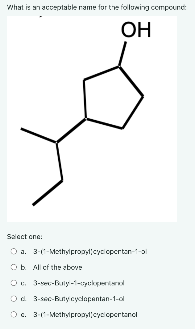 Solved What is an acceptable name for the following | Chegg.com