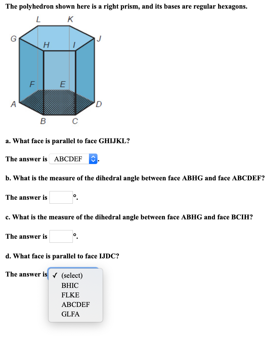 Solved The polyhedron shown here is a right prism, and its | Chegg.com