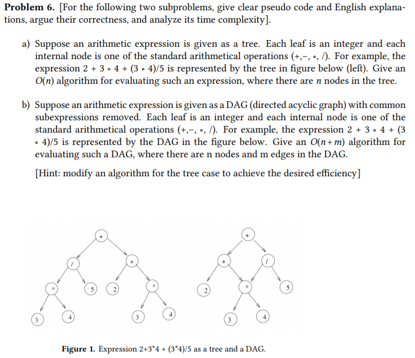 Solved Problem 6. [For the following two subproblems, give | Chegg.com