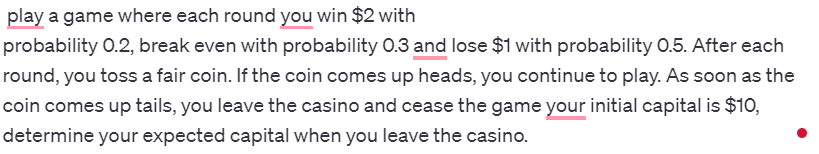 Solved play a game where each round you win $2 with | Chegg.com