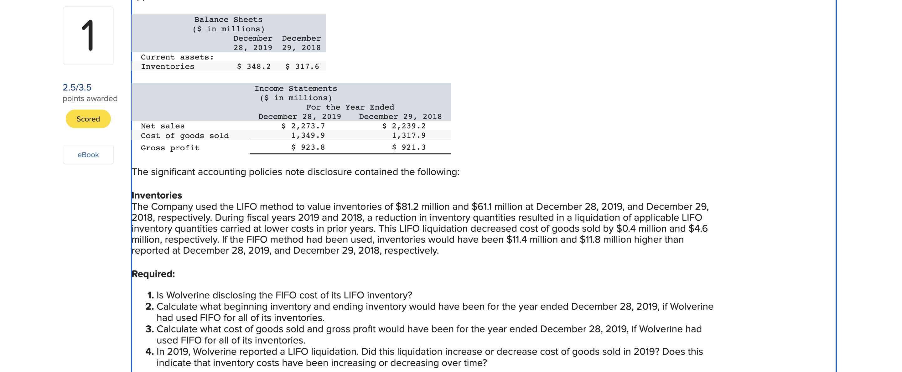 The significant accounting policies note disclosure | Chegg.com