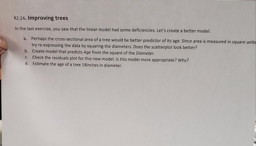 Solved R2.24. Improving trees In the last exercise, you saw | Chegg.com