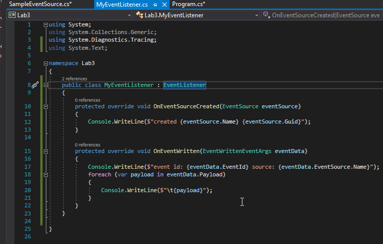 Create a custom method in the EventSource class and | Chegg.com