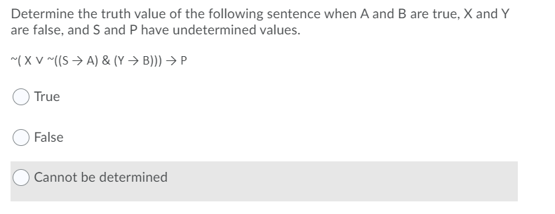 Determine The Truth Value Of The Following Sentence