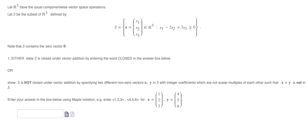 Solved Let R3 have the usual componentwise vector space | Chegg.com