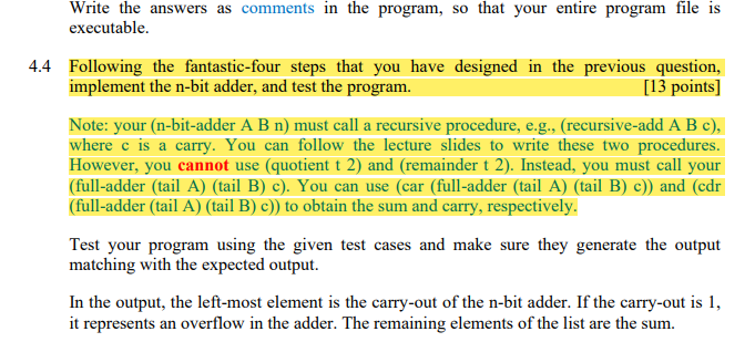 I am currently stuck on question 4.3 and 4.4. There | Chegg.com