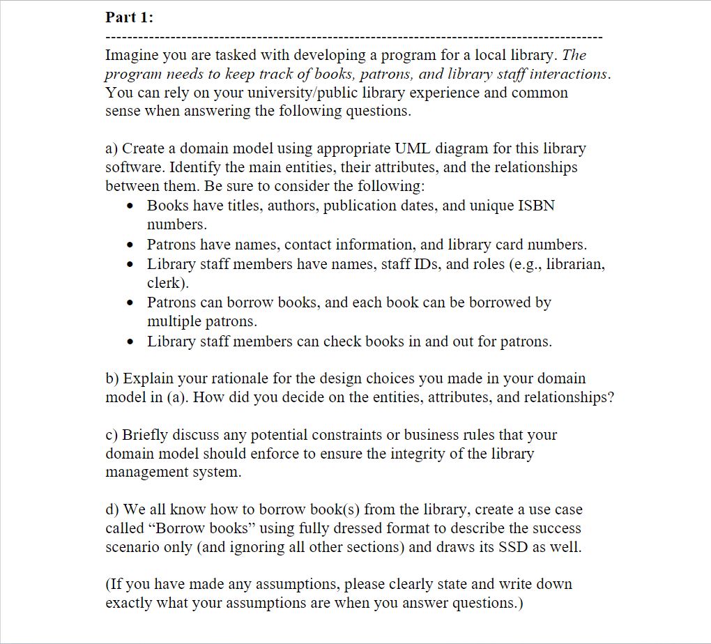 Solved Imagine you are tasked with developing a program for | Chegg.com