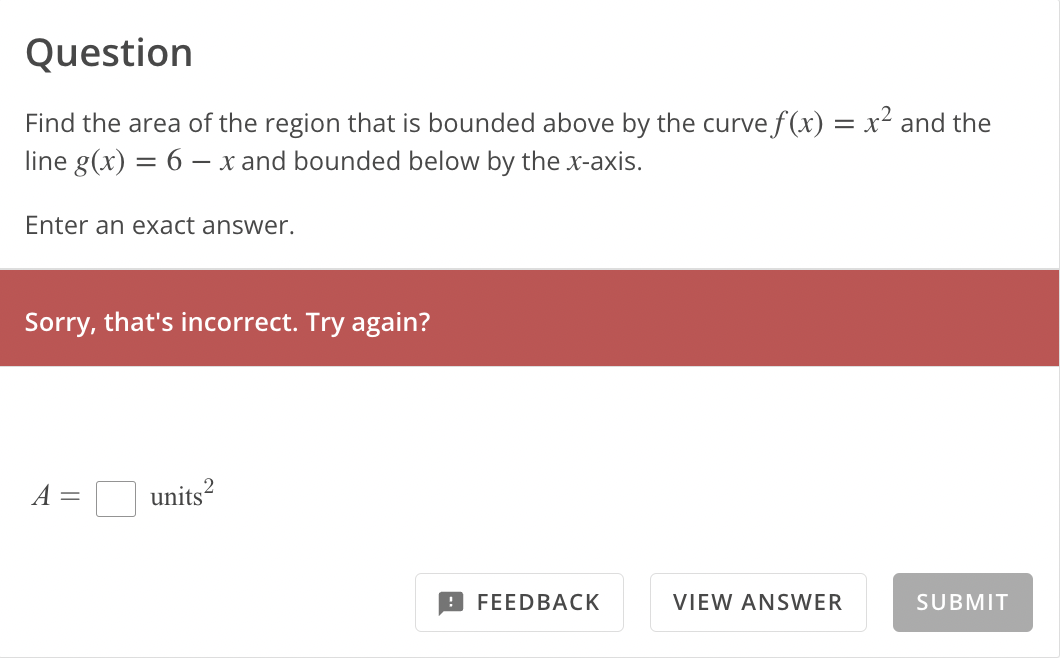 Solved Find the area of the region that is bounded above by | Chegg.com