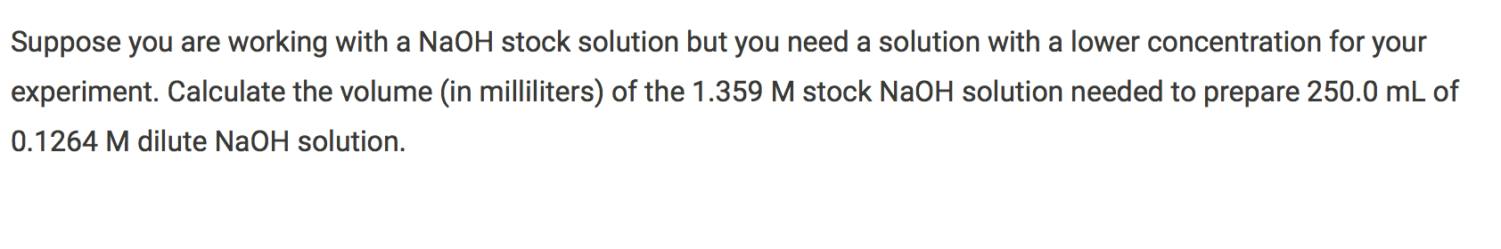 Solved Suppose you are working with a NaOH stock solution | Chegg.com