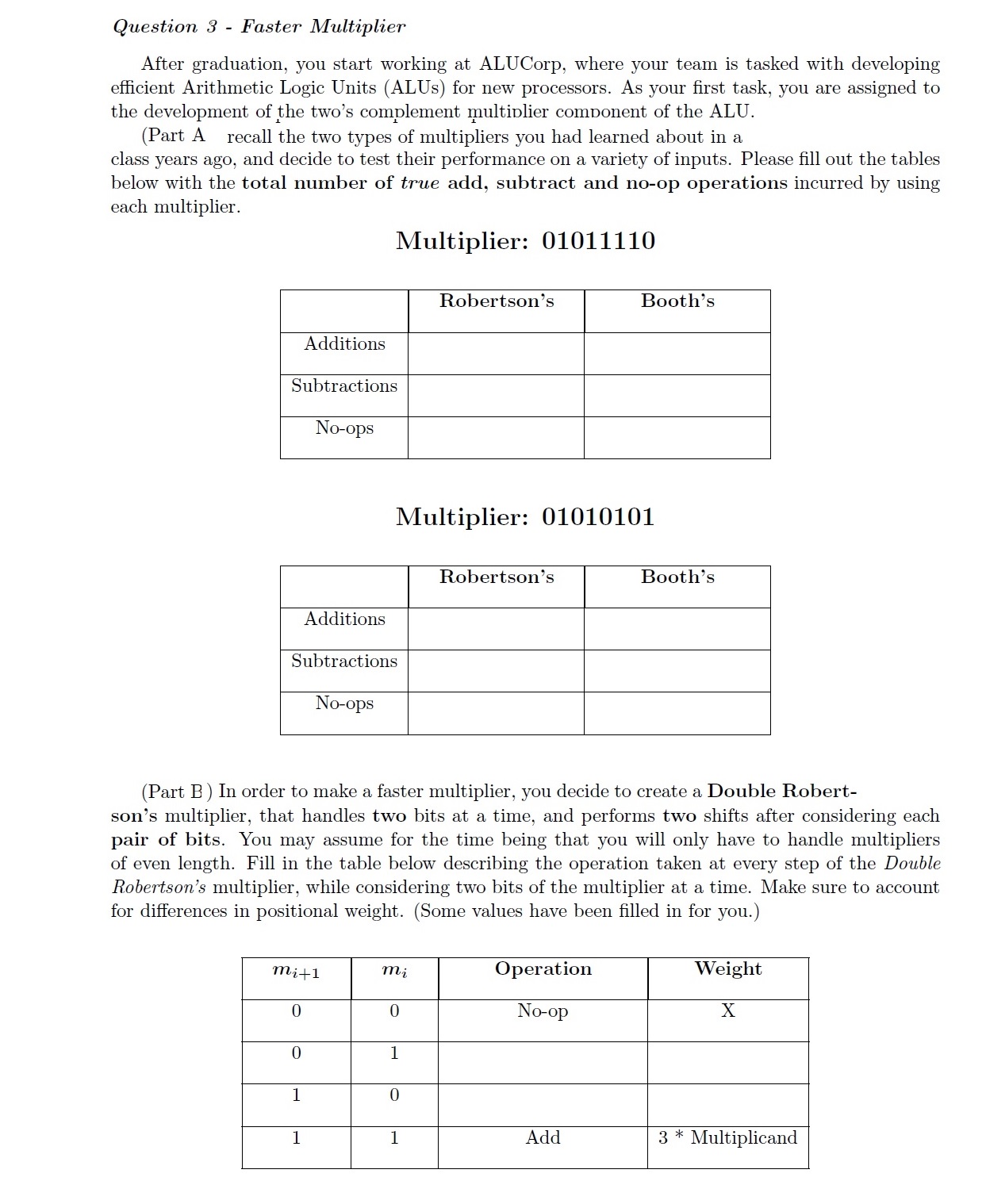 Solved Question 3 - ﻿Faster MultiplierAfter graduation, you | Chegg.com