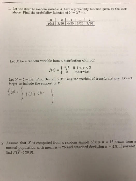 Solved 1. Let the discrete random variable X have a | Chegg.com