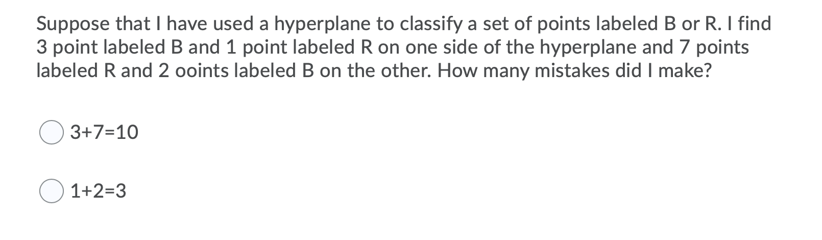 Solved Suppose that I have used a hyperplane to classify a | Chegg.com