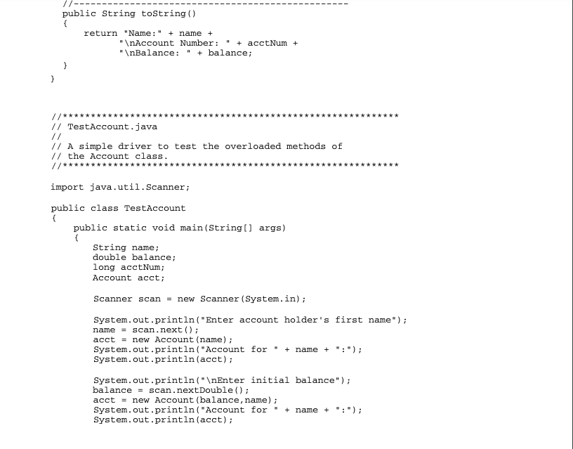 Solved A Flexible Account Class File Account Java Contains A