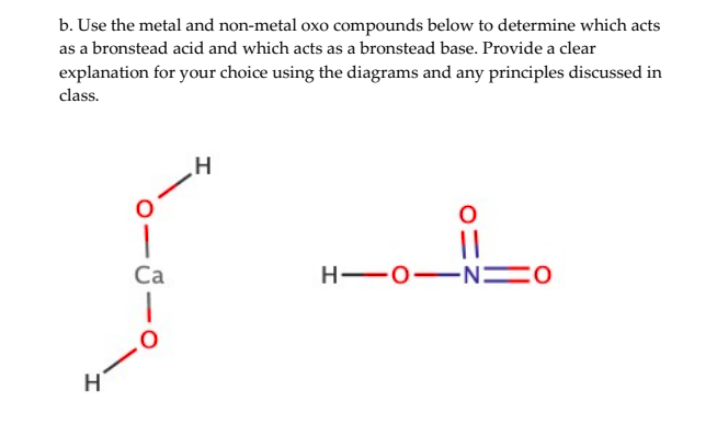 Solved b. Use the metal and non-metal oxo compounds below to | Chegg.com