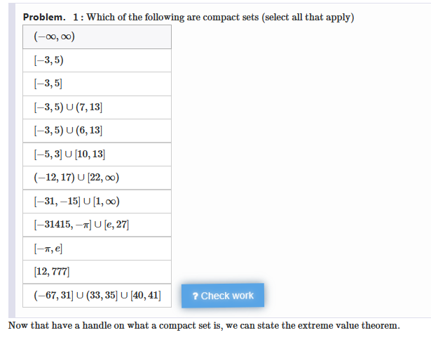 Solved Now that have a handle on what a compact set is, we | Chegg.com