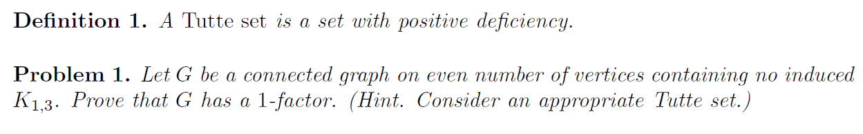 Solved Definition 1. A Tutte set is a set with positive | Chegg.com