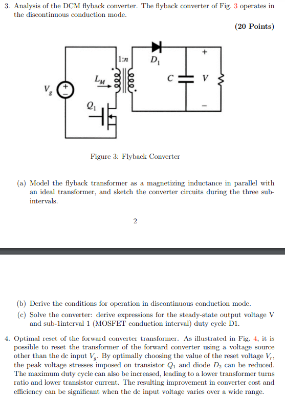 3. Analysis of the DCM flyback converter. The flyback | Chegg.com