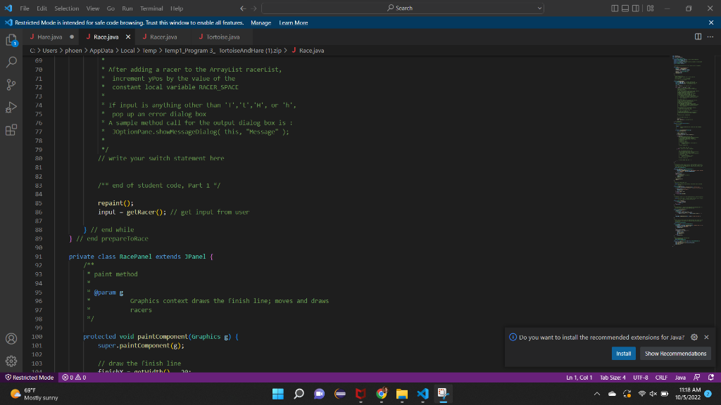 Solved Objectives - Use visual program to observe abstract | Chegg.com
