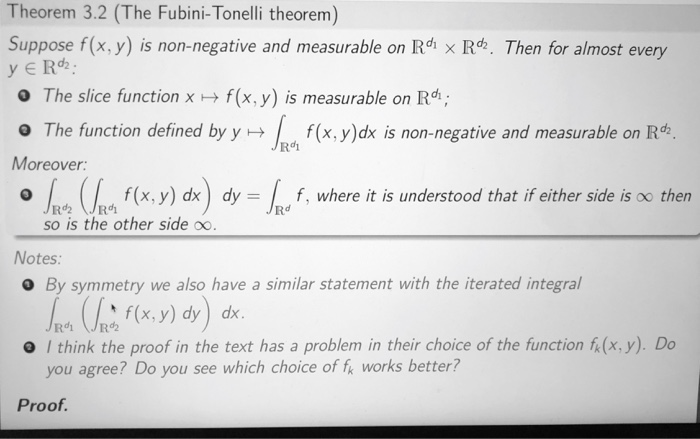 Solved Theorem 3 2 The Fubini Tonelli Theorem Suppose F X