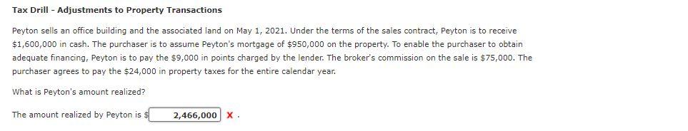 Solved Tax Drill - Adjustments to Property Transactions | Chegg.com