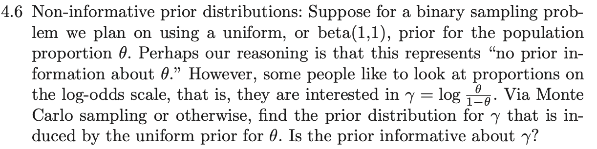 4.6 Non-informative prior distributions: Suppose for | Chegg.com