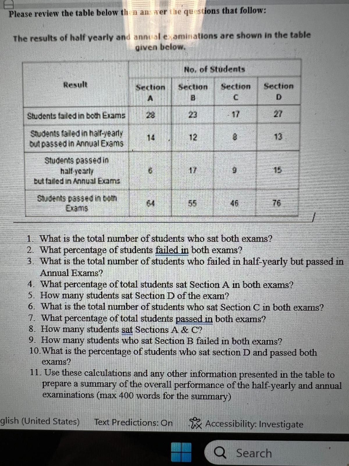 Solved Please review the table below th nˉ an wer the | Chegg.com
