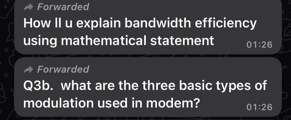 Solved ⇒ Forwarded How II u explain bandwidth efficiency | Chegg.com